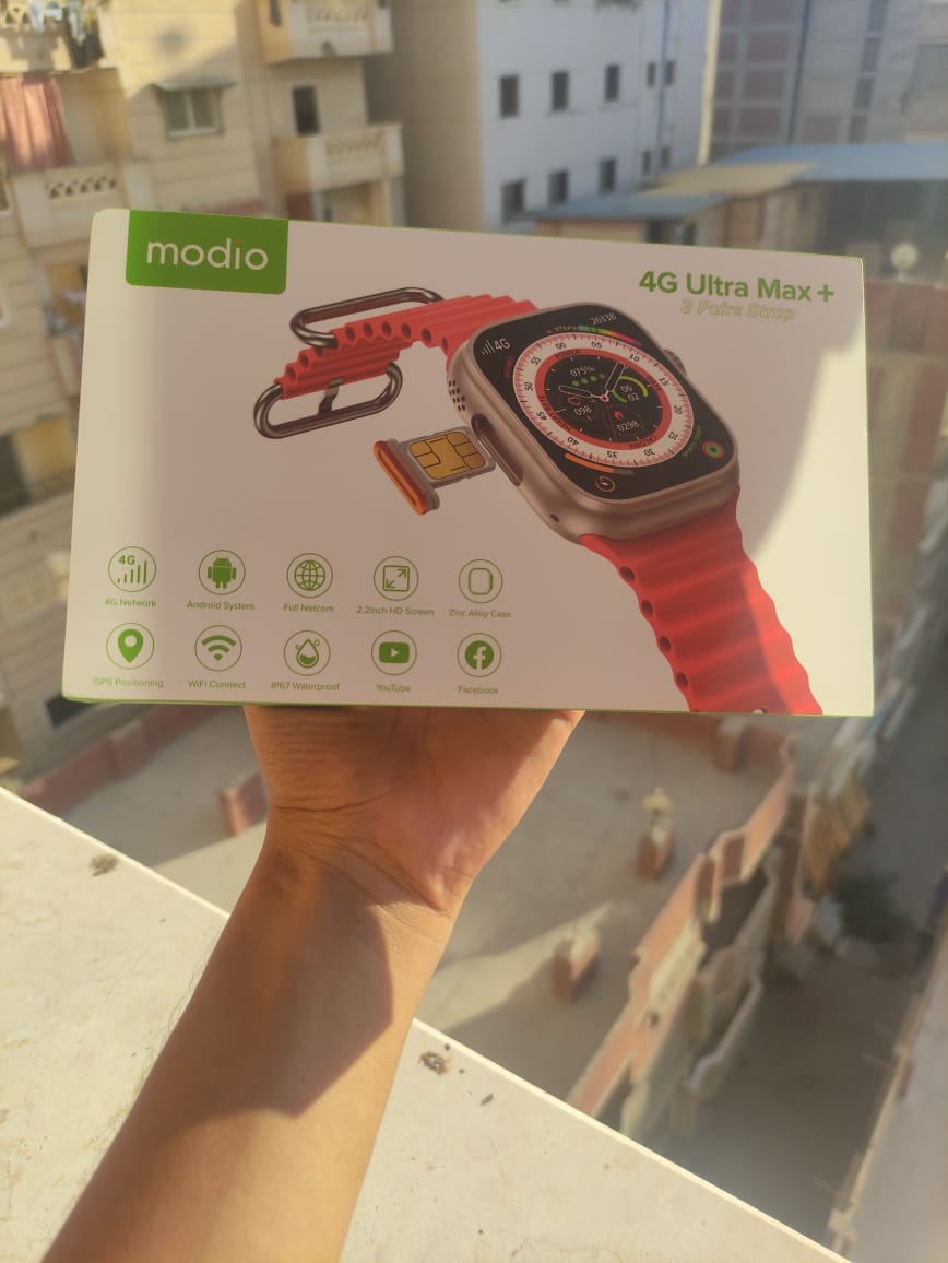 ساعة بشريحة Modio 4G ultra max plus بخط موبايل – waslashop.com